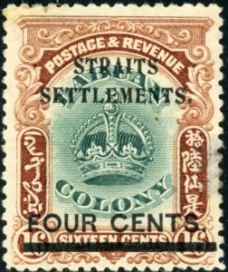 Stamp: Crown - Surcharged (Straits Settlements(1907 Crown (Labuan ...