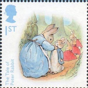 Stamp: Illustration from the Tale of Peter Rabbit (United Kingdom of ...