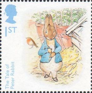 Stamp: Illustration from the Tale of Peter Rabbit (United Kingdom of ...