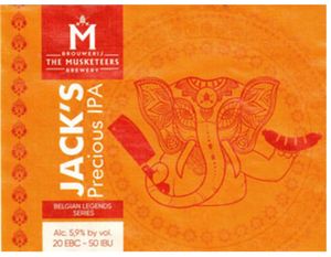 Drink Label: Jack's Precious IPA (Brouwerij The Musketeers, BelgiumCol ...
