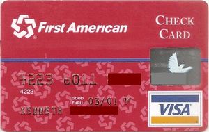 Bank Card: First American (First American, United States of America ...