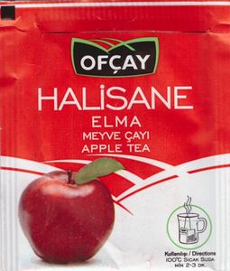Tea Bag: Halisane Elma Meyve Çayi, bs black square, fs date (ofçay ...