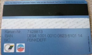 Bank Card: Postbank (Postbank, Germany, Federal RepublicCol:DE-VP-0007.04