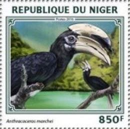 Stamp: Palawan Hornbill (Anthracoceros marchei) (Niger(Hornbills (2014 ...