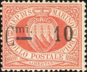 Stamp: Definitive 1892 overprinted (San Marino(Definitive 1892 ...