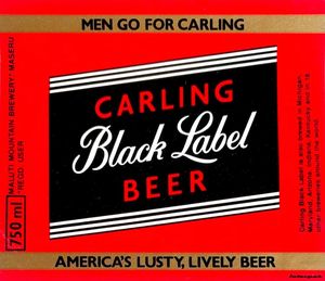 Drink Label: Black Label (Maluti Mountain Brewery, LesothoCol:LS-BEER ...