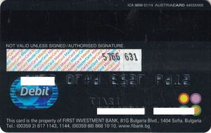 Bank Card: Fibank MasterCard Debit PayPass Black - 01/14/002 (First ...