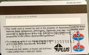 Bank Card: Amoco (Associates National Bank, United States of AmericaCol ...