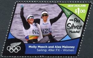 Stamp: Molly Meech & Alex Mahoney (silver, sailing: 49er - women) (New ...