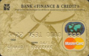 Bank Card: MasterCard Gold (Bank "Finance & Credit", UkraineCol:UA-MC ...