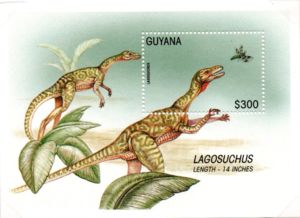 Stamp: Lagosuchus (Guyana(Prehistoric Animals (1996)) Mi:GY BL497,Sn:GY ...