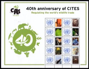 Stamp: 40th Anniversary of CITES (UNO New York(40th Anniversary of ...