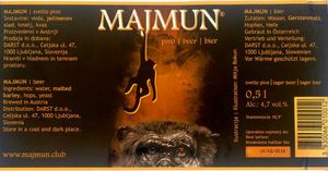 Drink Label: Majmun Craft Lager (DARTS d.o.o., SloveniaCol:SI-BEER-000033