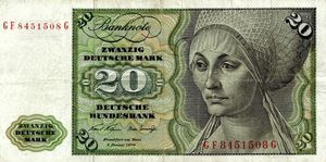 Banknote: 20 Deutsche Mark (Germany, Federal Republic(1970-1980 Issue ...