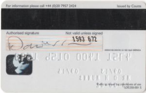 Bank Card: Coutts (Coutts & Co, United Kingdom of Great Britain ...