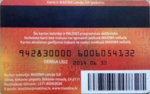 Functional Card: Maxima - Paldies Karte (Shops - Supermarkets, Latvia ...