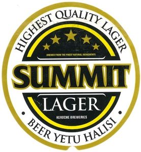 Drink Label: Summit Lager (Keroche Breweries, KenyaCol:KE-BEER-000044