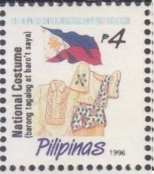 Timbre: National Costume (barong tagalog at baro't saya) (Philippines ...