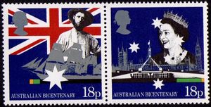 Stamp: Australian Bicentenary (United Kingdom of Great Britain ...