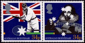 Stamp: Australian Bicentenary (United Kingdom of Great Britain ...