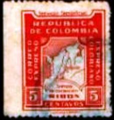 Stamp: Map of Colombia (Colombia(Express Ribon) Mi:CO E1
