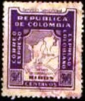Stamp: Map of Colombia (Colombia(Express Ribon) Mi:CO E5
