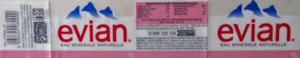 Drink Label: Evian (S.A. des Eaux Minerales d'Evian, FranceCol:FR-WATER ...
