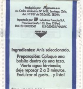 Tea Bag: Anis seleccionado (McColin's, Peru(Seleccionado) Col:TB-PE-0053