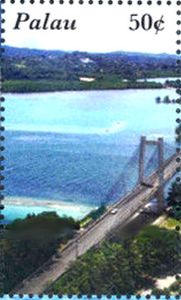 Stamp: Japan-Palau Friendship Bridge (Palau(10th anniversary of Japan ...