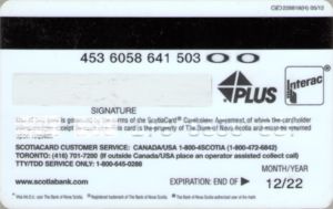 Bank Card: ScotiaCard for business (Scotiabank, Canada) Col:CA-PL-0018