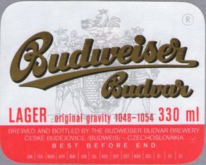 Drink Label: AH46-Budweiser Budvar (Budweiser Budvar, N.C., Czech ...