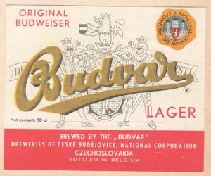 Etiqueta de bebida: AHx2-Original Budweiser Budvar Lager (Budweiser ...