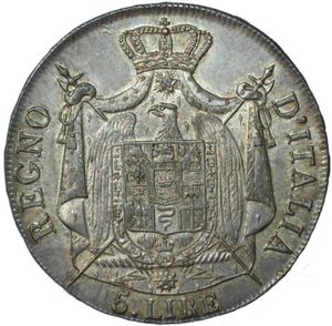 Moeda: 5 Lire (B) (Itália - Antigos Estados Italianos(Kingdom of Italy ...