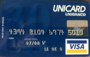 Bank Card: Unicard (Unibanco, BrazilCol:BR-VI-0092