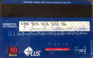 Bank Card: Unicard (Unibanco, BrazilCol:BR-VI-0092