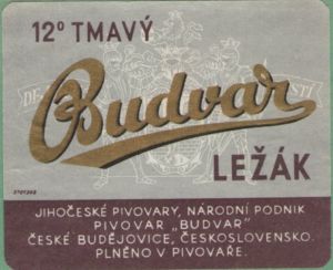 Drink Label: J01-Budvar tmavý ležák 12 (Budweiser Budvar, N.C., Czech ...