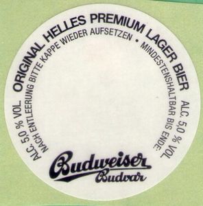 Drink Label: NH106-Budweiser Budvar (Budweiser Budvar, N.C., Czech ...