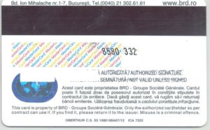 Bank Card: BRD MasterCard (07/012) (Brd Groupe Societe Generale ...