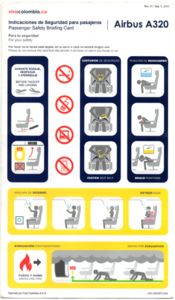 Safety Card: Airbus A320 (Viva Colombia, ColombiaCol:VVC-VC-CO-0001