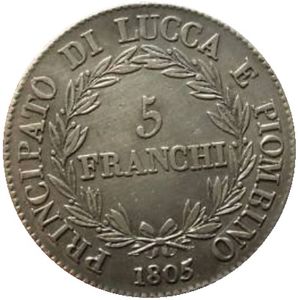 Coin: 5 Francs (Principality of Lucca and Piombino, Felix & Elisa ...