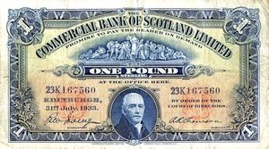Banknote: 1 Pound Sterling (Scotland(1810-1958 Commercial Bank of ...