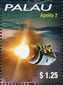Stamp: Apollo 7 (Palau(40th anniv. of the End of the American Apollo ...