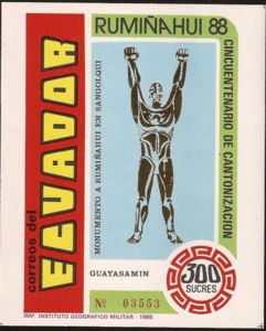 Sello: General Rumińahui, leader of the Incas against the Spanish c ...