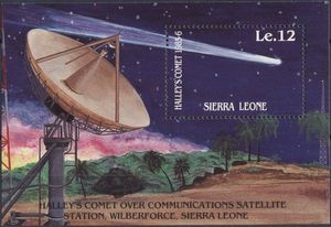 Stamp: Comet over Sierra Leone. (Sierra Leone(Appearance of Halley's ...