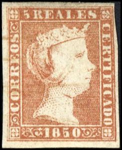 Stamp: Queen Isabel II (Spain(Queen Isabel II) Mi:ES 3,Sn:ES 3,Yt:ES 3 ...