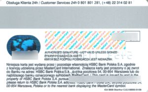 Bank Card: Hsbc (HSBC Bank Polska S.A., PolandCol:PL-MC-0317