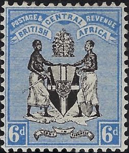 Stamp: Coat of Arms of BCA (coloured background) (British Central ...