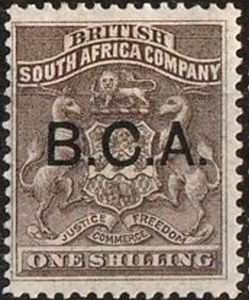 Stamp: Arms of British South Africa Company - overprinted B.C.A ...
