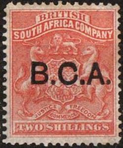 Stamp: Arms of British South Africa Company - overprinted B.C.A ...