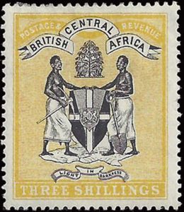 Stamp: Coat of Arms of BCA (coloured background) (British Central ...